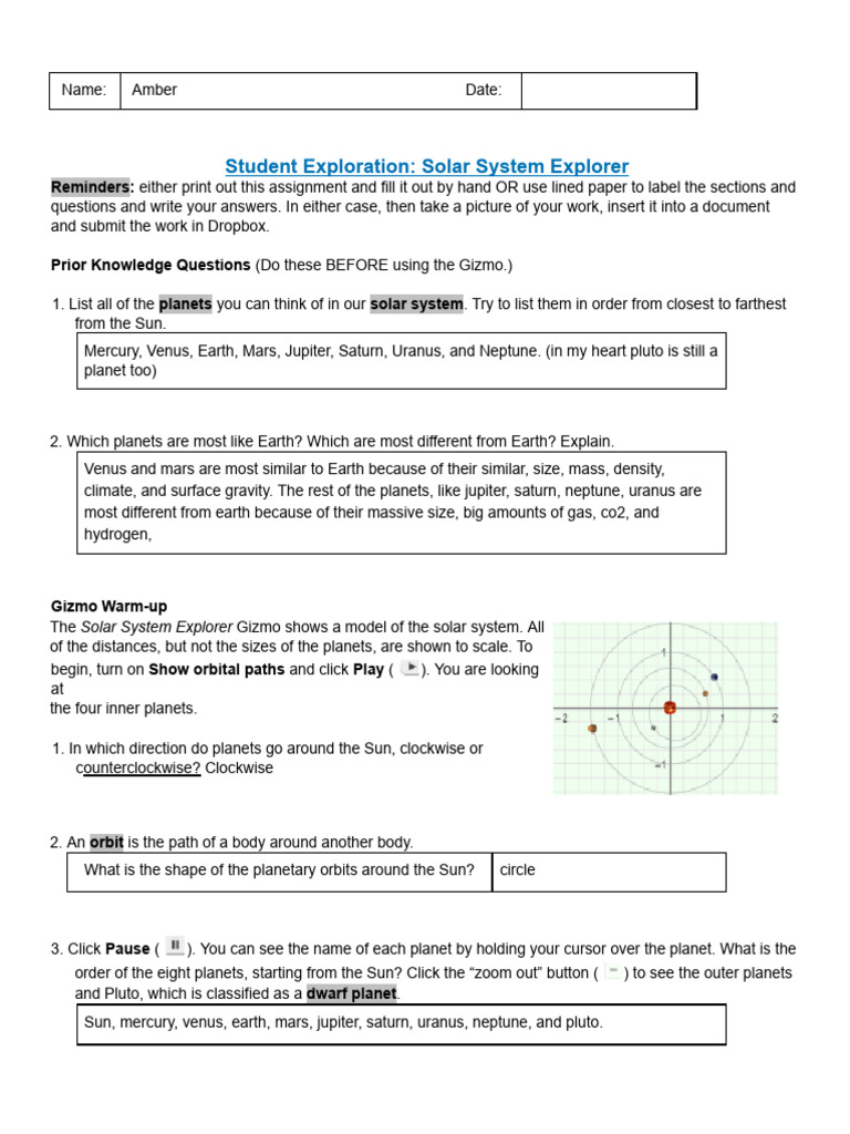 Solar System Explorer Activity Guide | PDF | Planets | Solar System