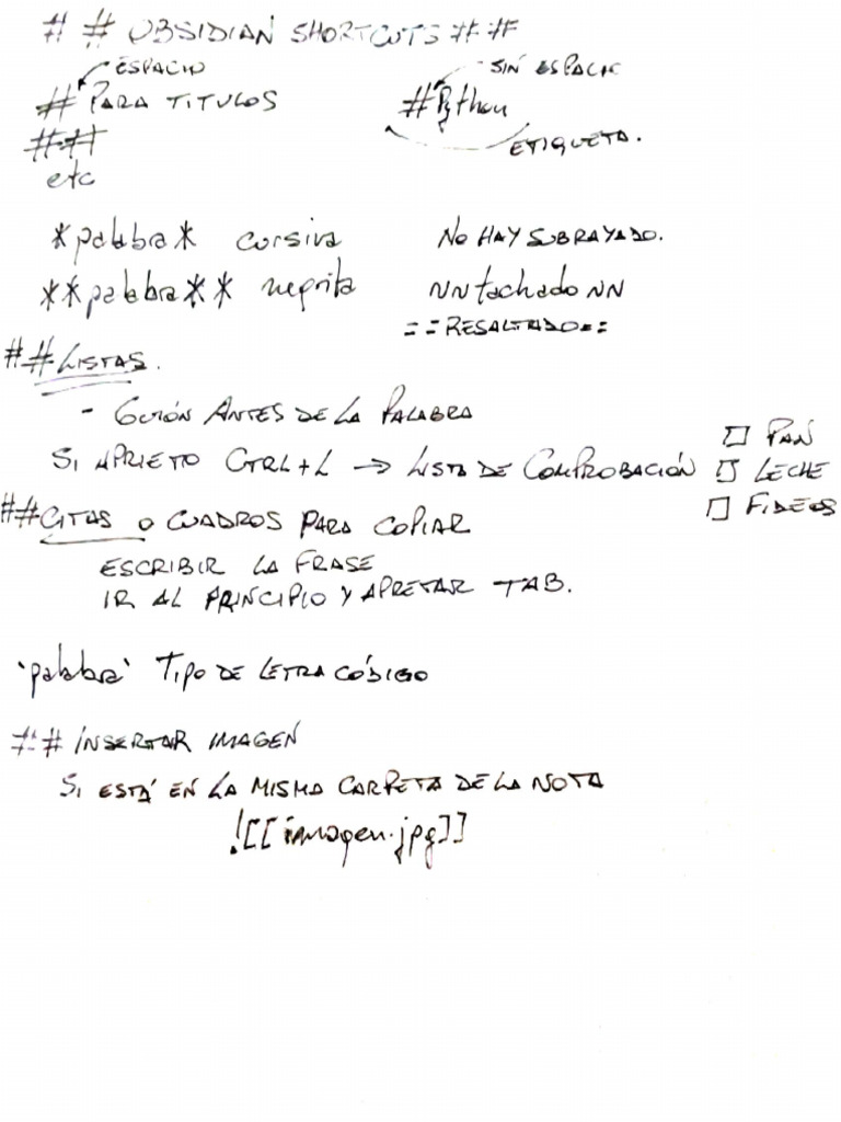 Obsidian Shortcuts | PDF