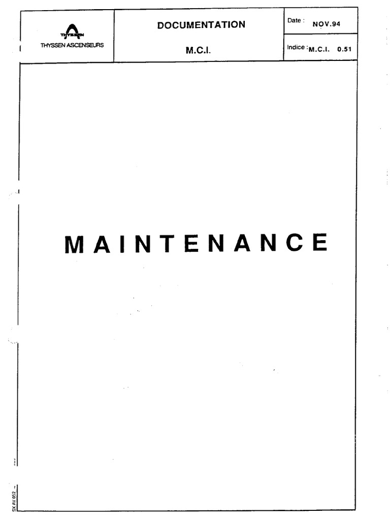 Maintenance | PDF