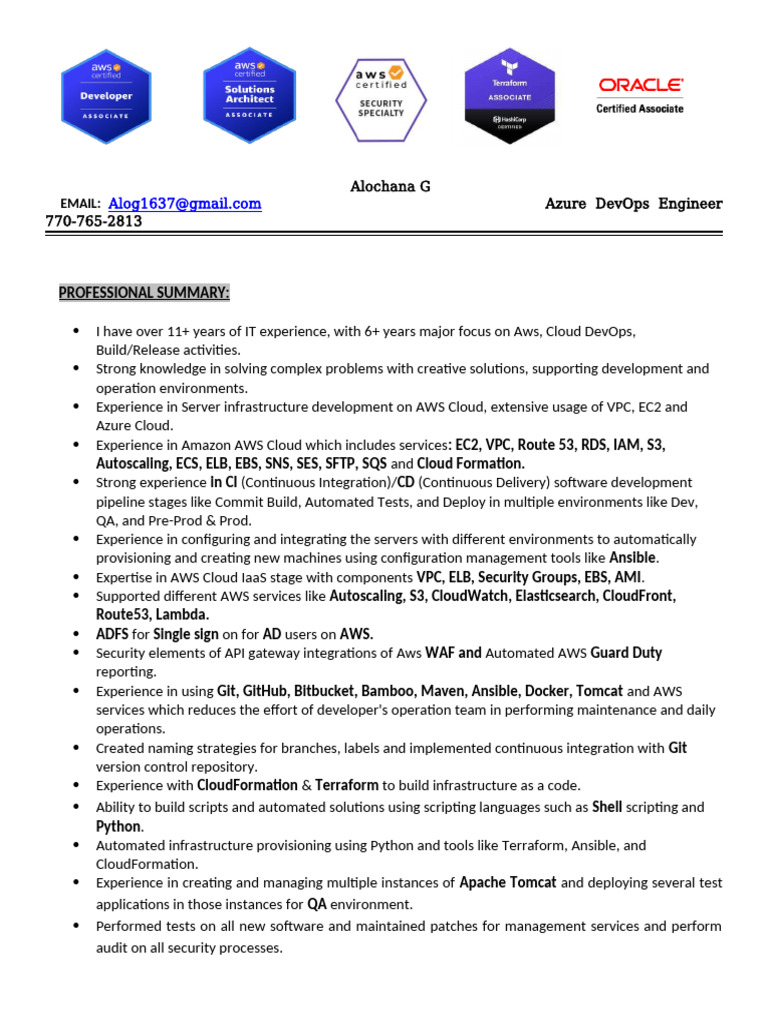 Alogp-resume - | PDF | Amazon Web Services | Cloud Computing