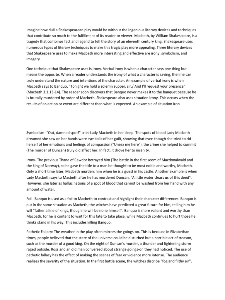 Literary Techniques in Macbeth PDF Free | PDF