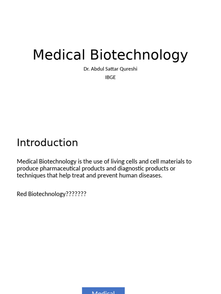 Medical Biotechnology | PDF | Vaccines | Life Sciences