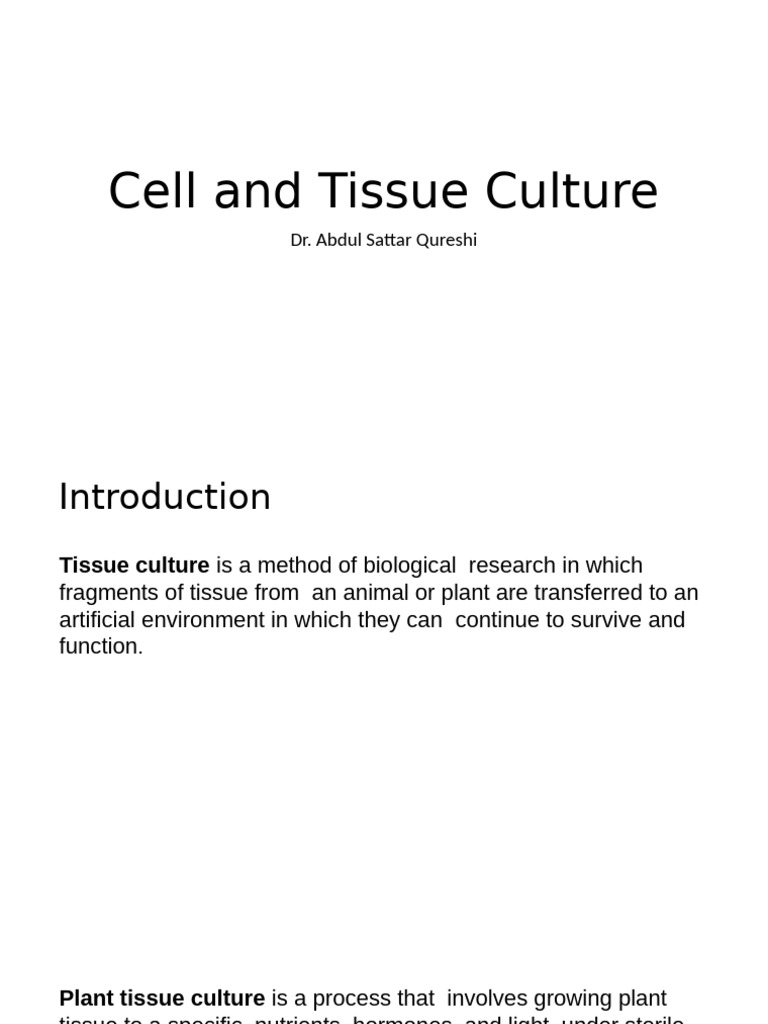 Cell and Tissue Culture | PDF | Nutrients | Biology