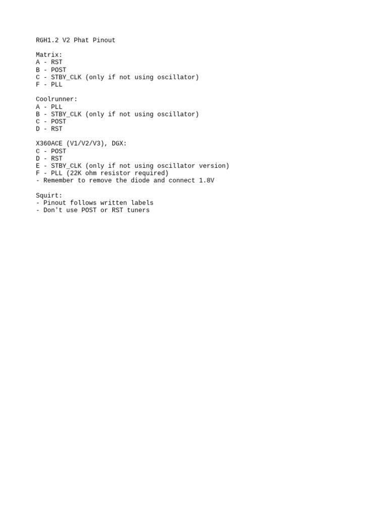 Console Modding Pinout Guide | PDF
