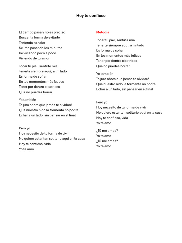 Hoy Te Confieso | PDF