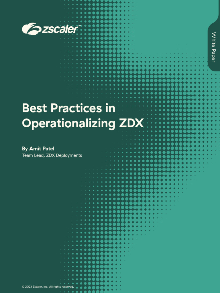 Best Practices Operationalizing ZDX | PDF | Computer Network | Virtual Private Network