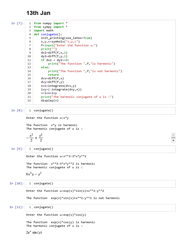 13th Jan: Conjugate | PDF
