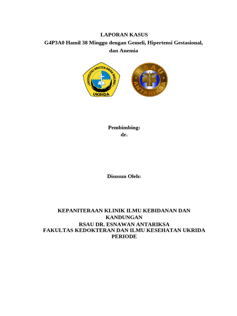 Lapsus Gemeli HT Dan Anemia | PDF