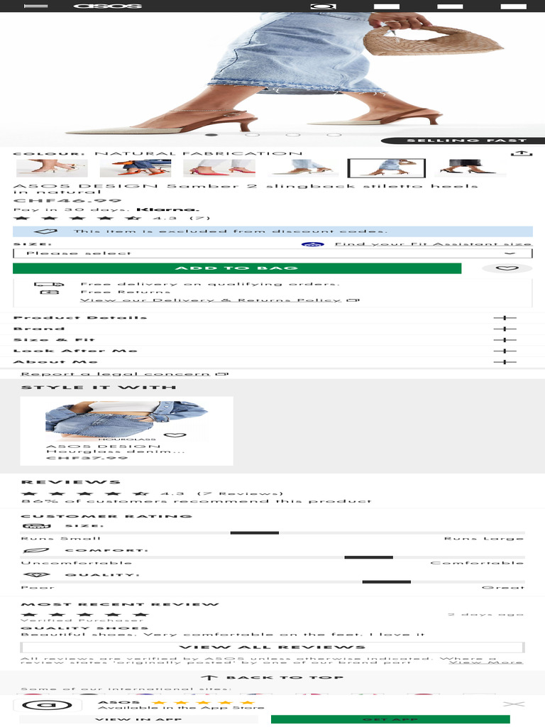 ASOS DESIGN Samber 2 Slingback Stiletto Heels in Natural ASOS | PDF