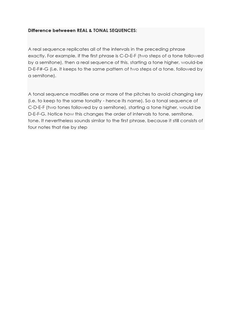Real & Tonal Sequences | PDF