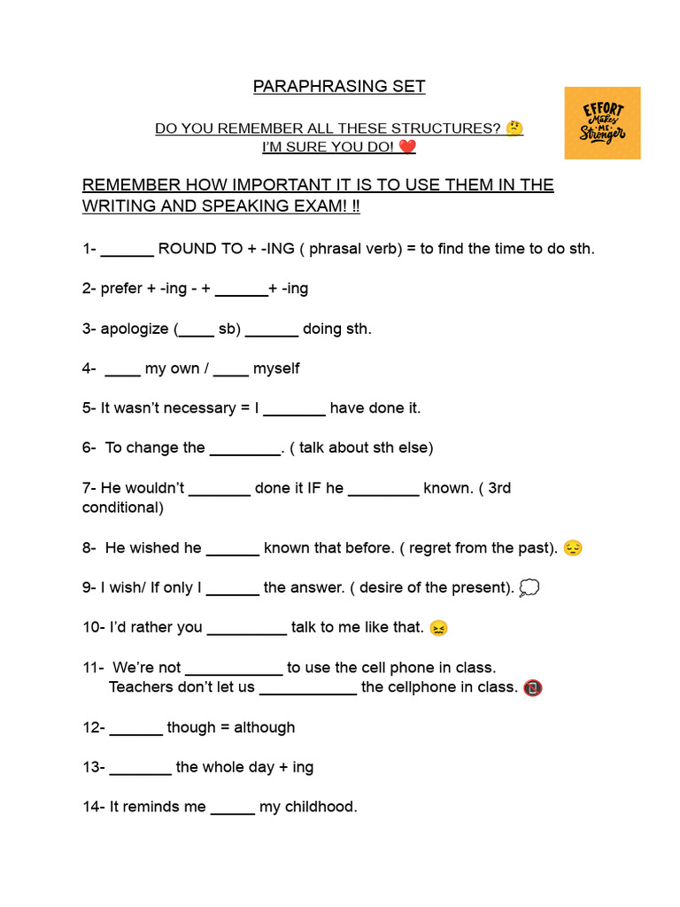 Useful Structures Revision | PDF | Verb | Question