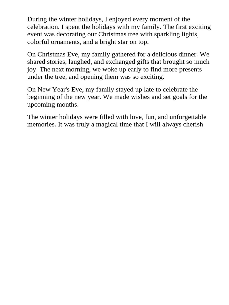During The Winter Holidays | PDF