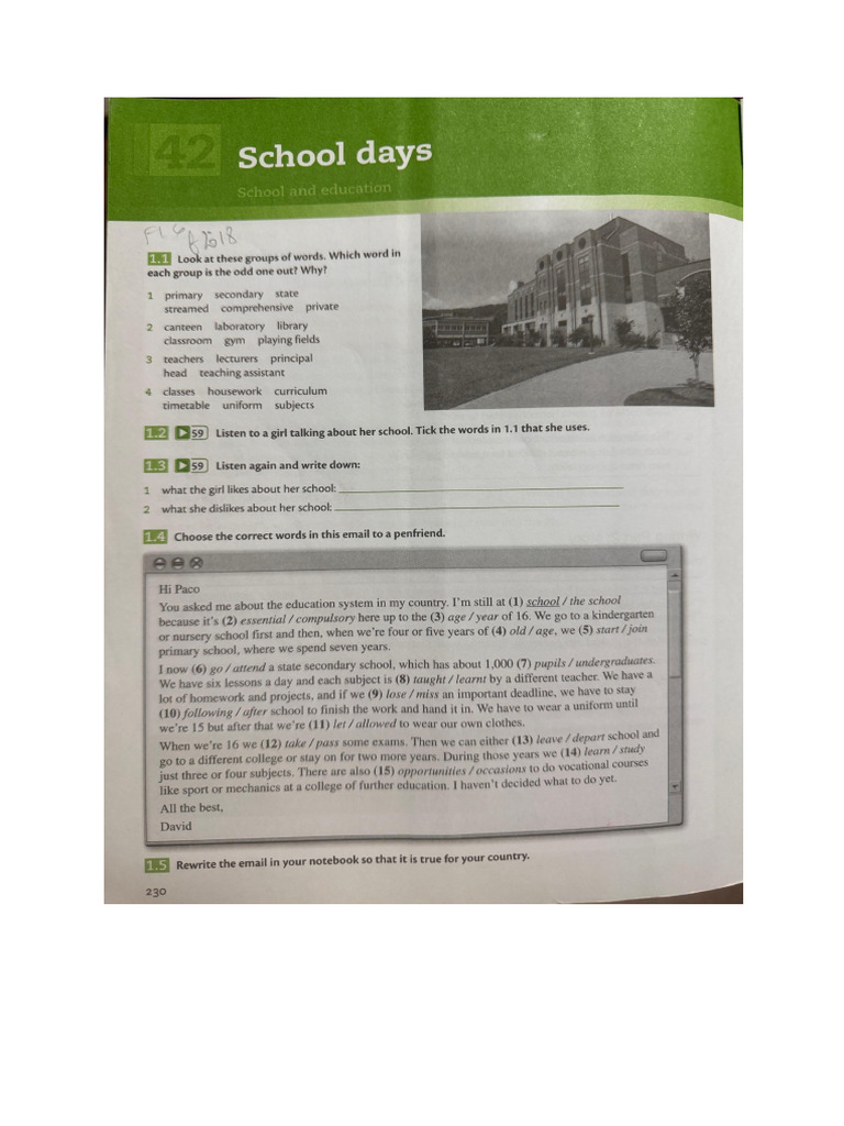 School Days Pdf
