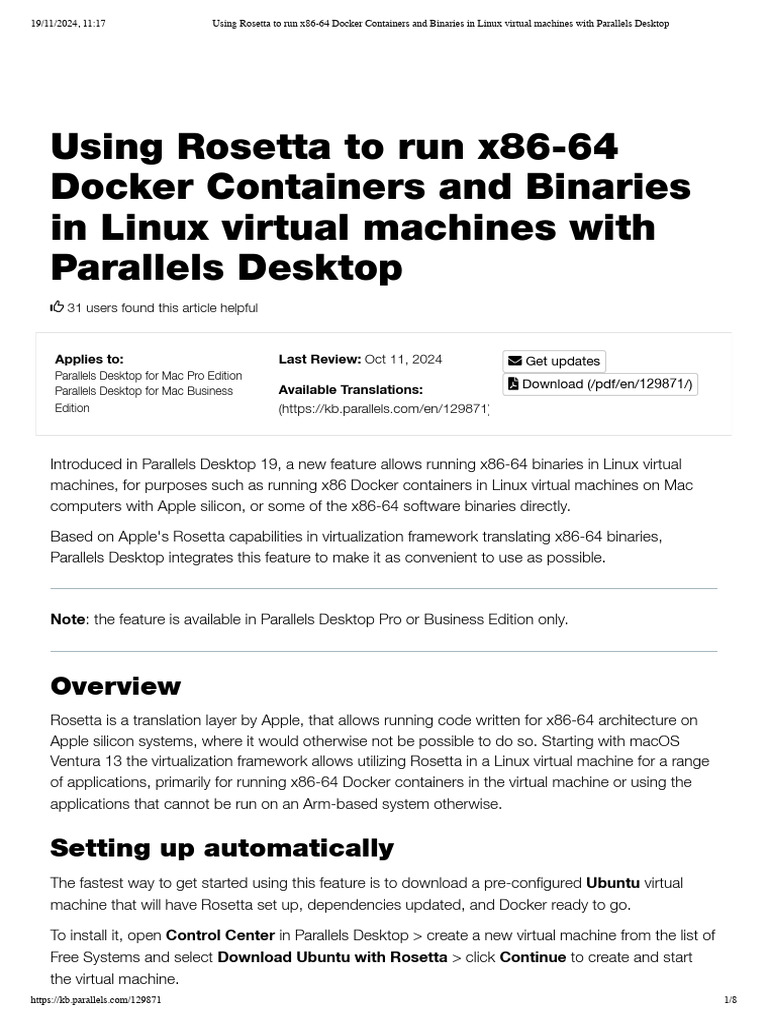 Using New Rosetta To Run x86-64 Docker Containers and Binaries in Linux Virtual Machines With ...