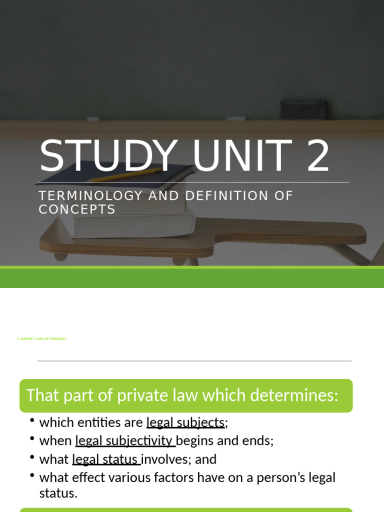 Study Unit 2 - Terminology 2025 | PDF | Legal Liability | Civil Law ...