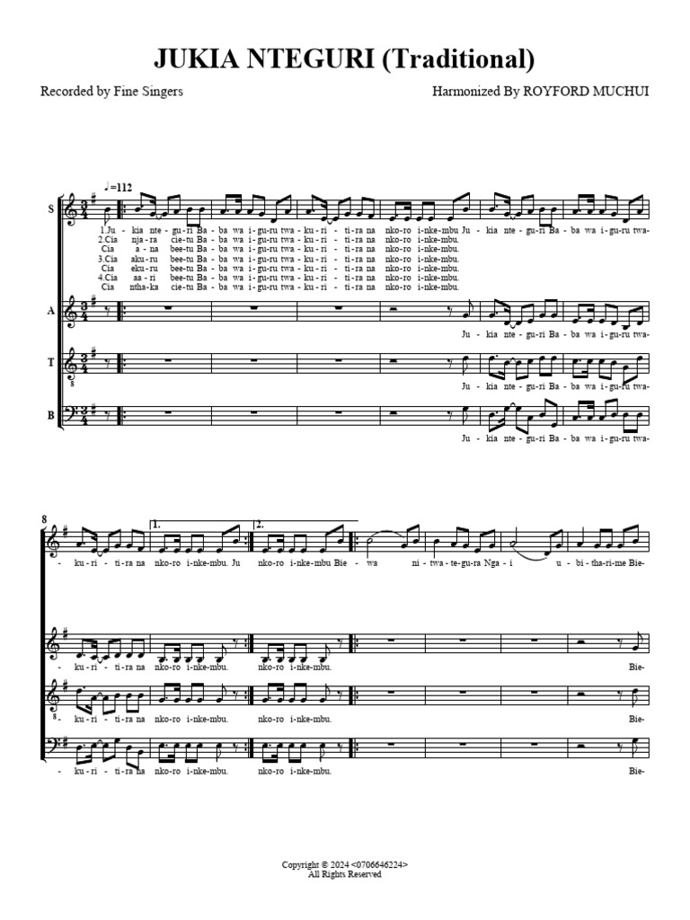 Jukia Nteguri - Fine Singers | PDF