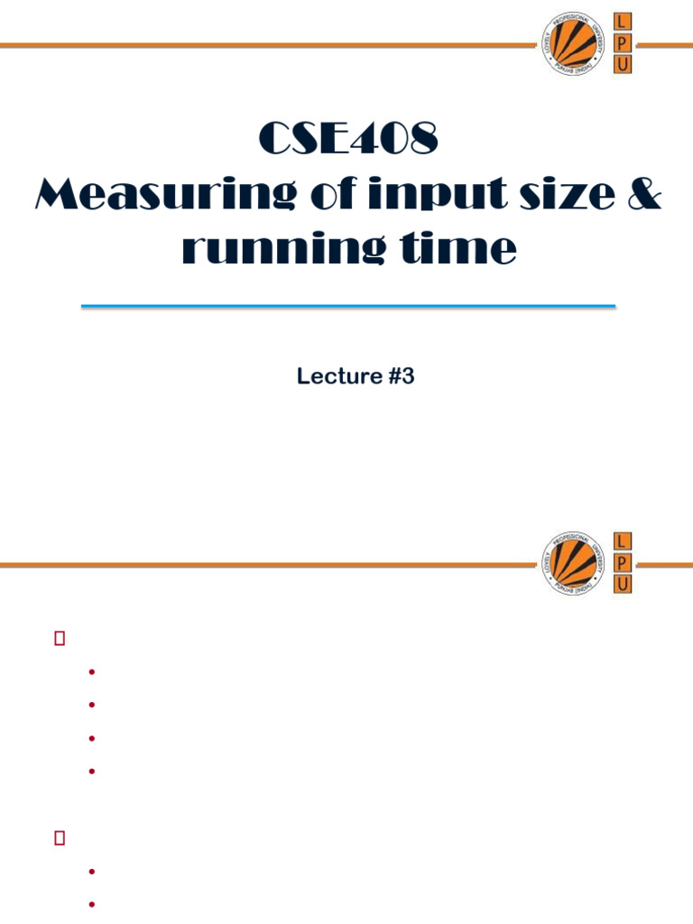 lecture3(Mesuring input) | PDF | Applied Mathematics | Theoretical Computer Science