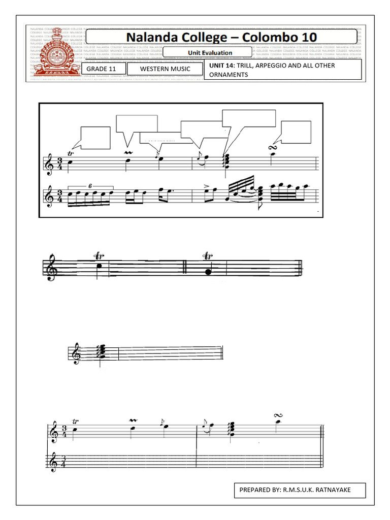 G11 Ut 14 Trill, Arpeggio and All Other Ornaments | PDF