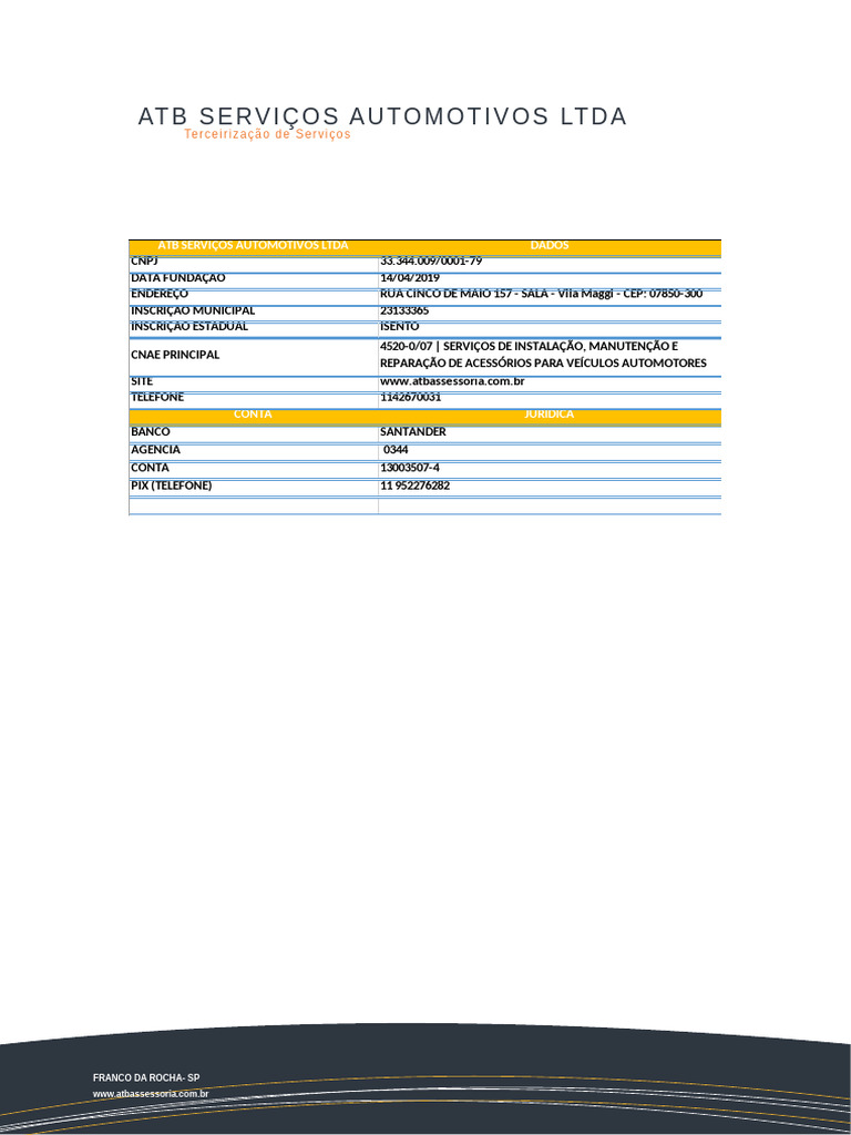 ficha cadastral atb | PDF