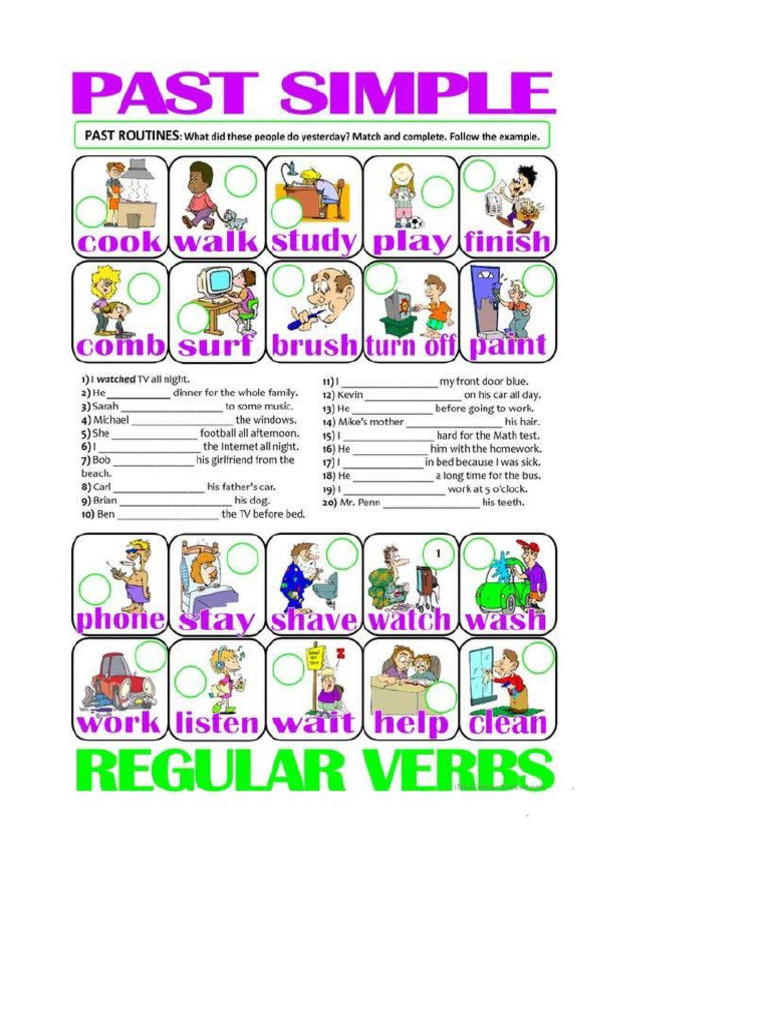 Act en Ingles Pasado Verbos Regulares | PDF