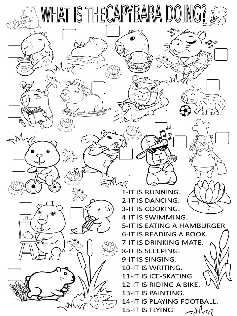 13 A Present Continuous Capybaras | PDF