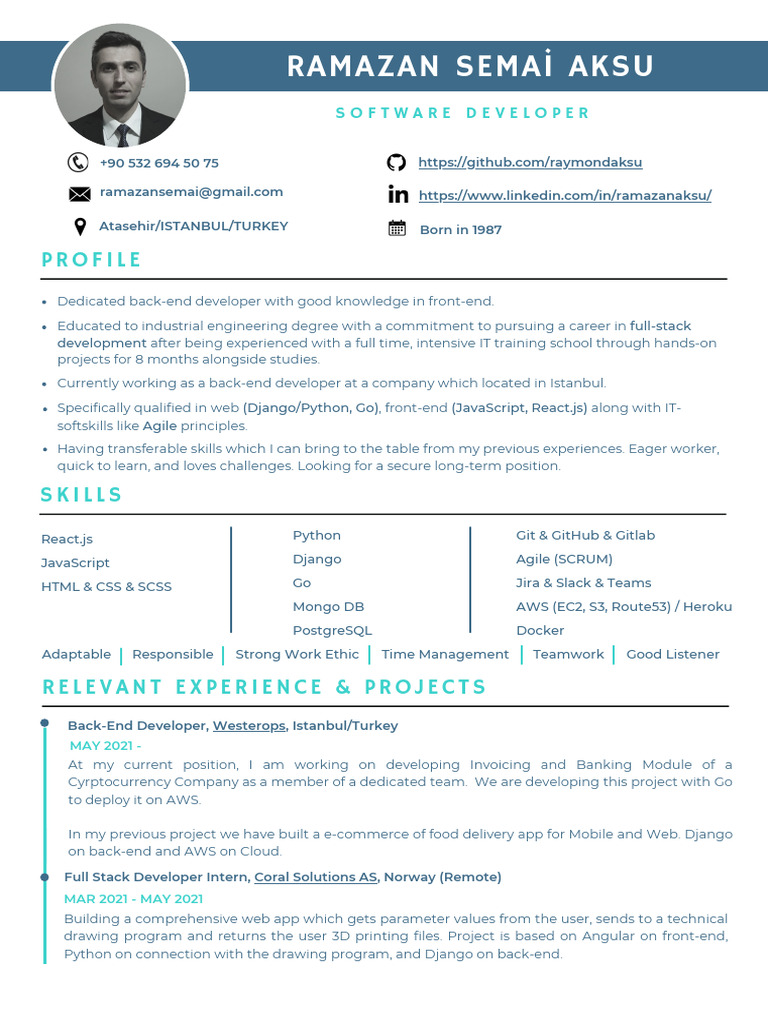 Ramazan Semai Aksu: Profile | PDF | Systems Architecture | Software Engineering