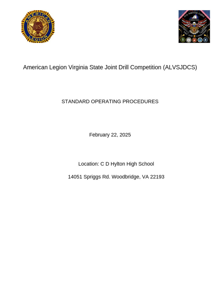 American Legion Virginia State Joint Drill Meet Standard Operating ...