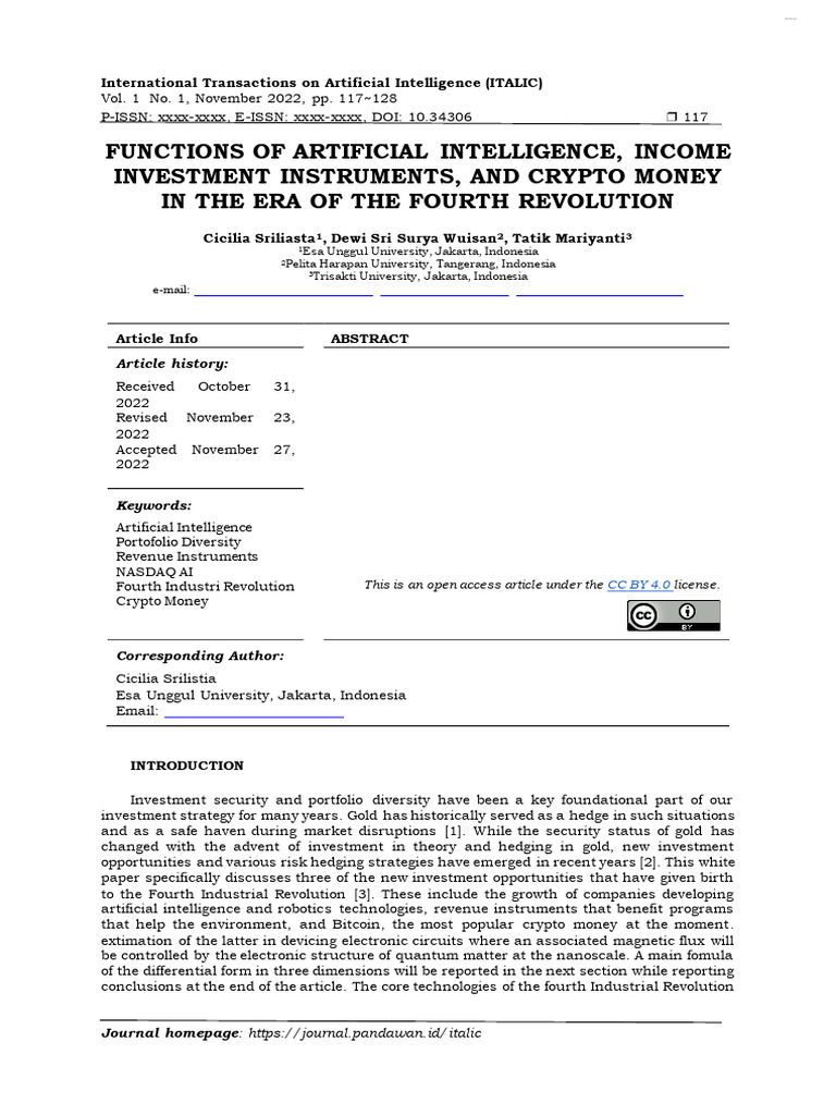 AI, Investment Instruments, and Crypto Trends | PDF | Diversification ...