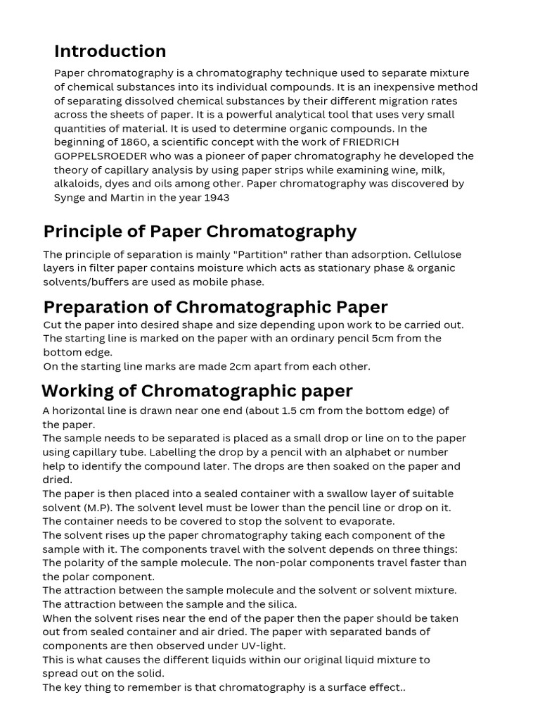 Paper Chromatography - 20241013 - 120313 - 0000 | PDF | Chromatography ...