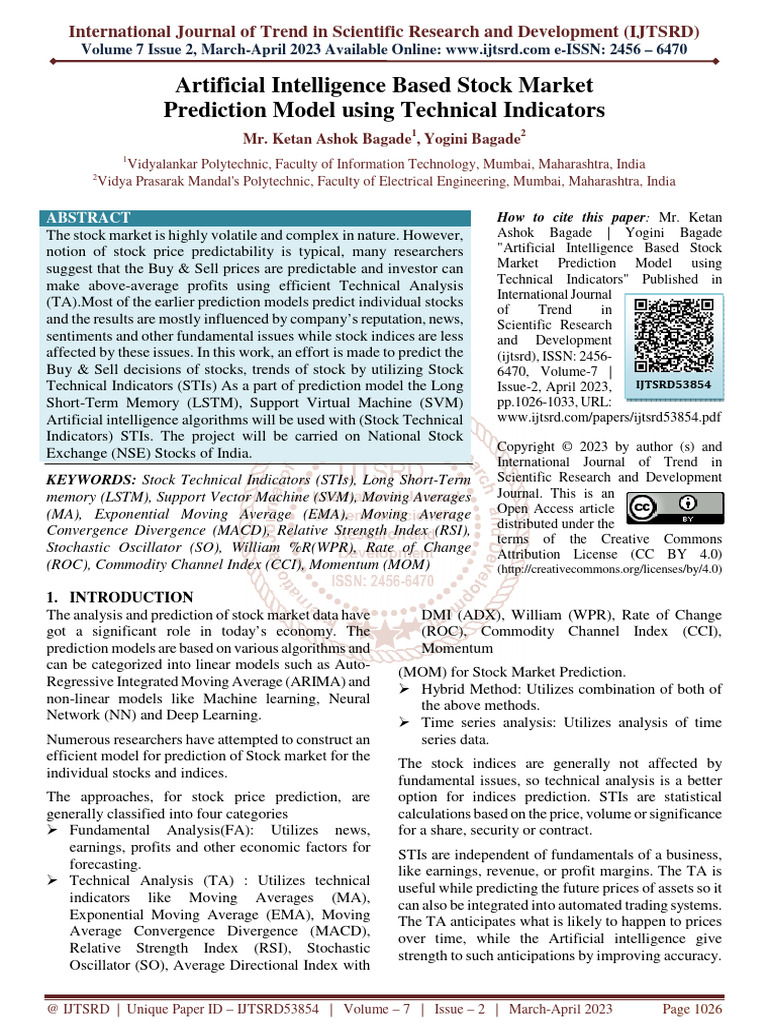 136 Artificial Intelligence Based Stock Market Prediction Model Using ...