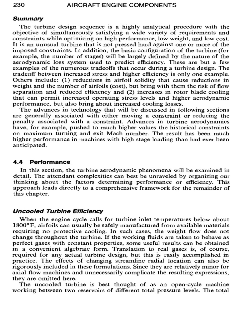 230 Aircraft Engine Components: 4.4 Pe Ormance | PDF | Temperature ...