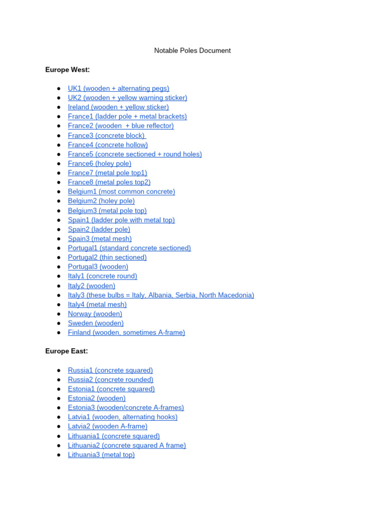 Notable Poles Document | PDF