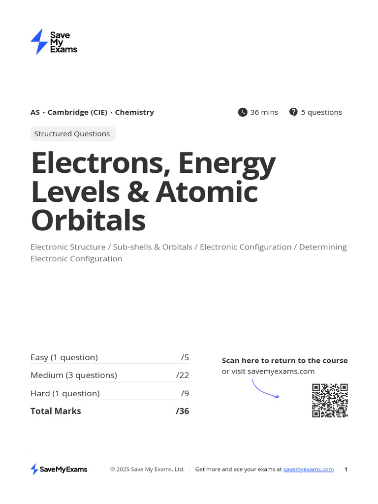 1 3 Electrons Energy Levels and Atomic Orbitals TQST - 8Rjp5swRsyMDTCfp ...