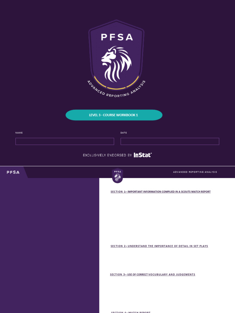 Mark Westhead - PFSA - L3 - Workbook 1 - Knowledge Sections | PDF ...