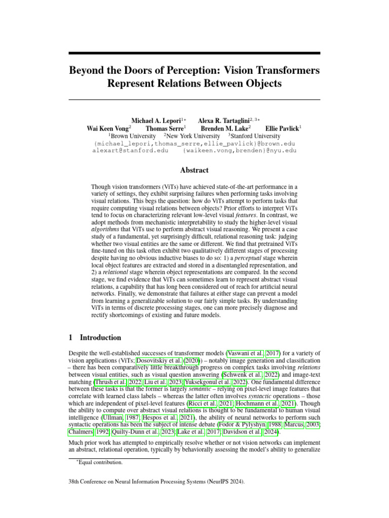 Beyond The Doors of Perception: Vision Transformers Represent Relations ...