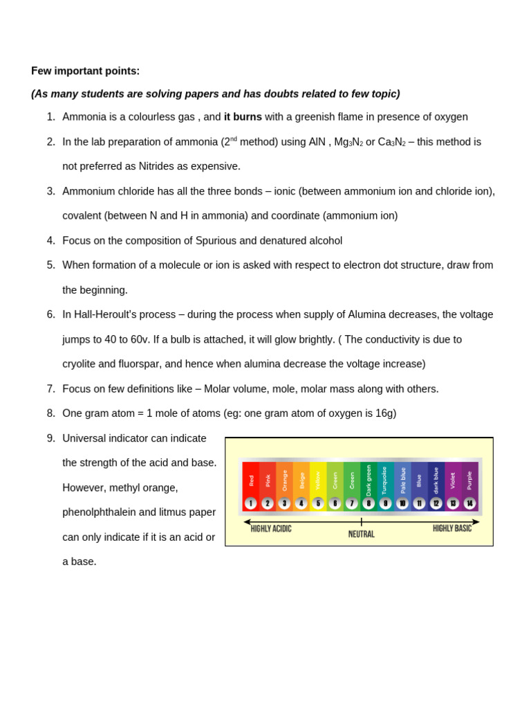 Key Chemistry Concepts and Reactions | PDF