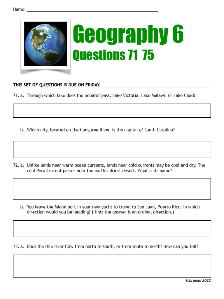 6 Daily Geo Qs 71-75 | PDF