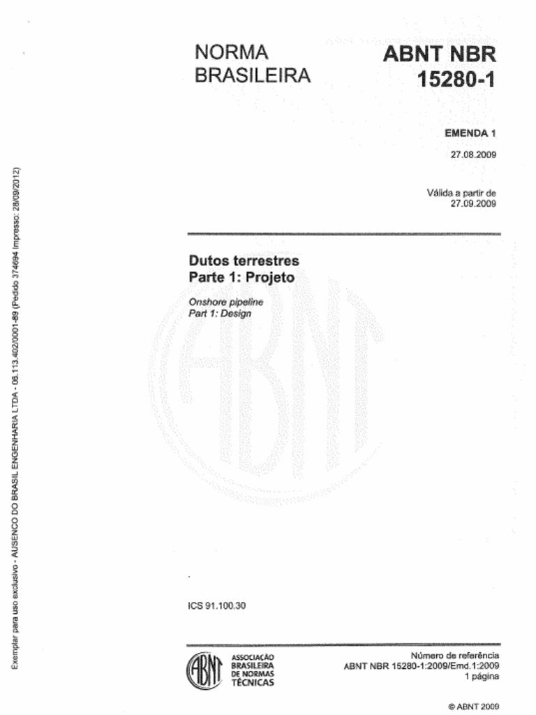 772.1-NBR-15280-2011 - PARTE 1 - Projeto | PDF