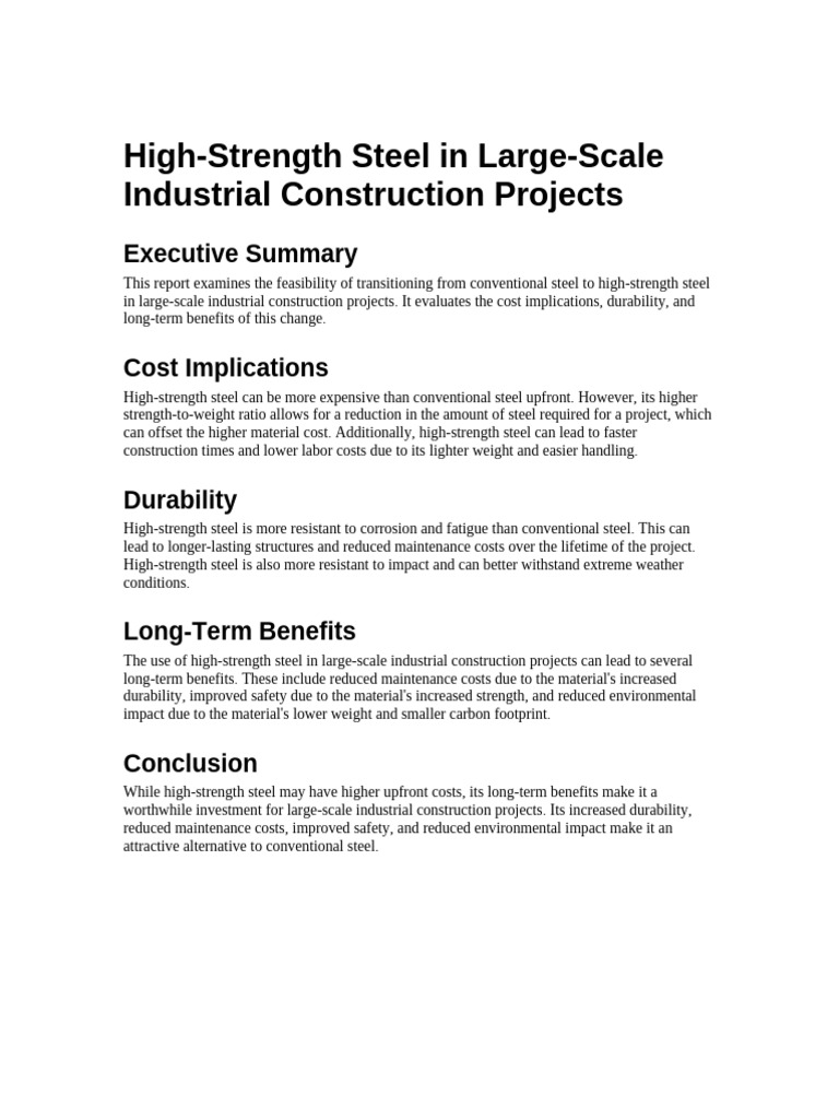 High-Strength Steel in Construction Benefits | PDF