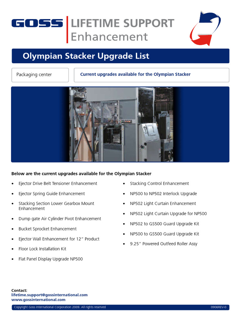 Olympian Stacker Upgrade Options | PDF