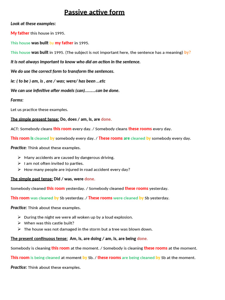 Passive Active Form | PDF | Linguistic Morphology | Language Families
