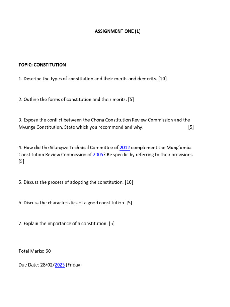 Constitutional Studies Assignment | PDF