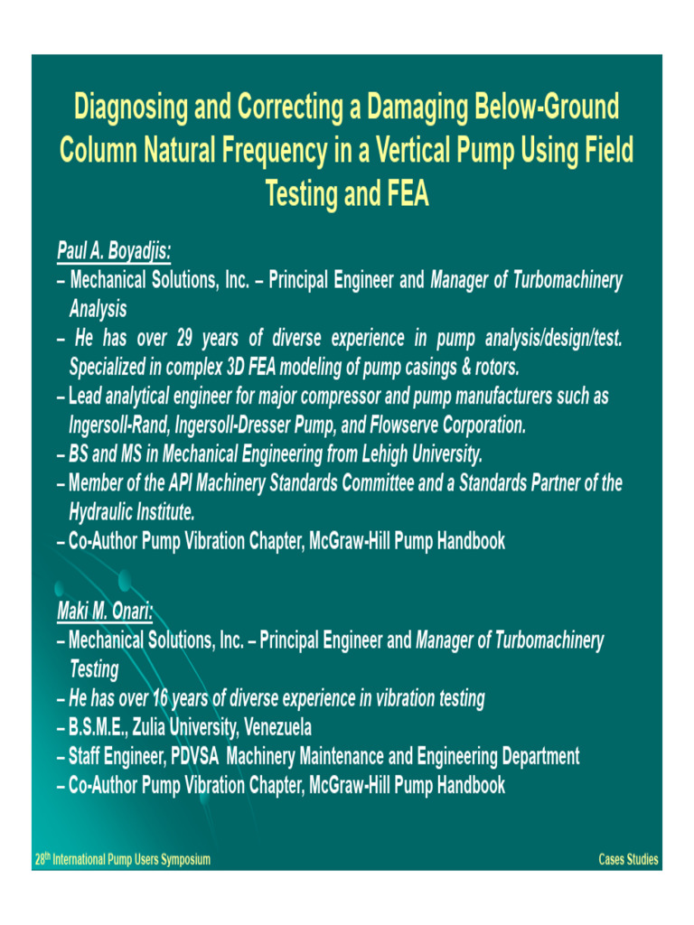 Diagnosing Pump Vibration Issues with FEA | PDF | Pump | Classical ...