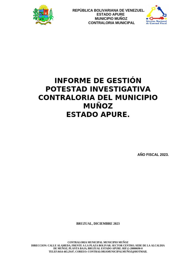 Informe de Gestion ANUAL. | PDF