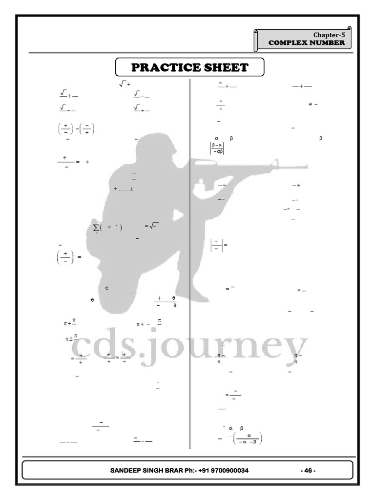 CH - 5 Complex Number | PDF | Complex Number | Algebra