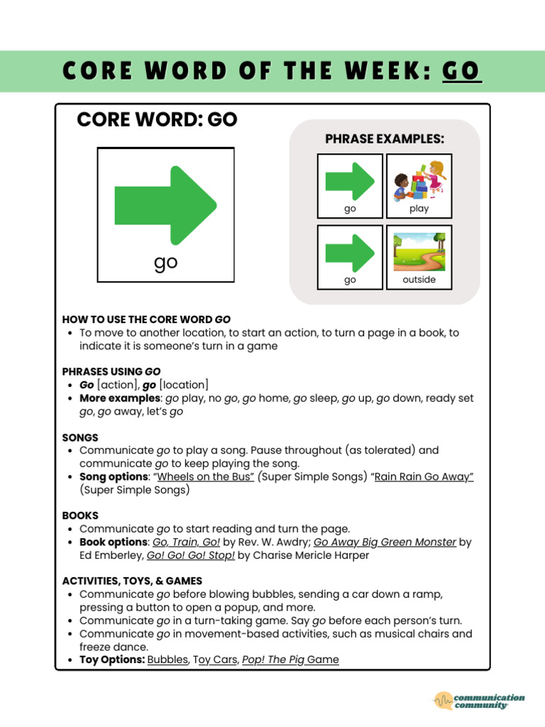 Core Word of The Week: GO | PDF