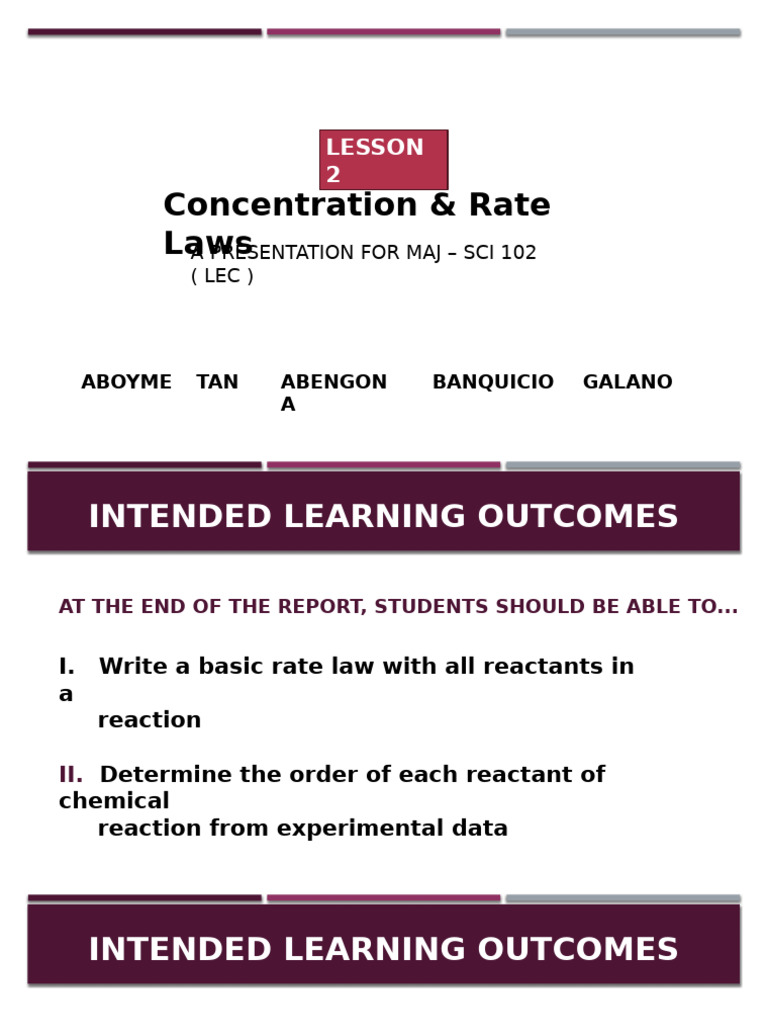 Concentration Rate Laws 1D | PDF | Reaction Rate | Reaction Rate Constant