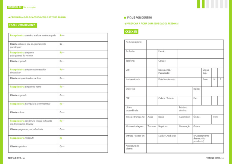 Ficha de check in | PDF