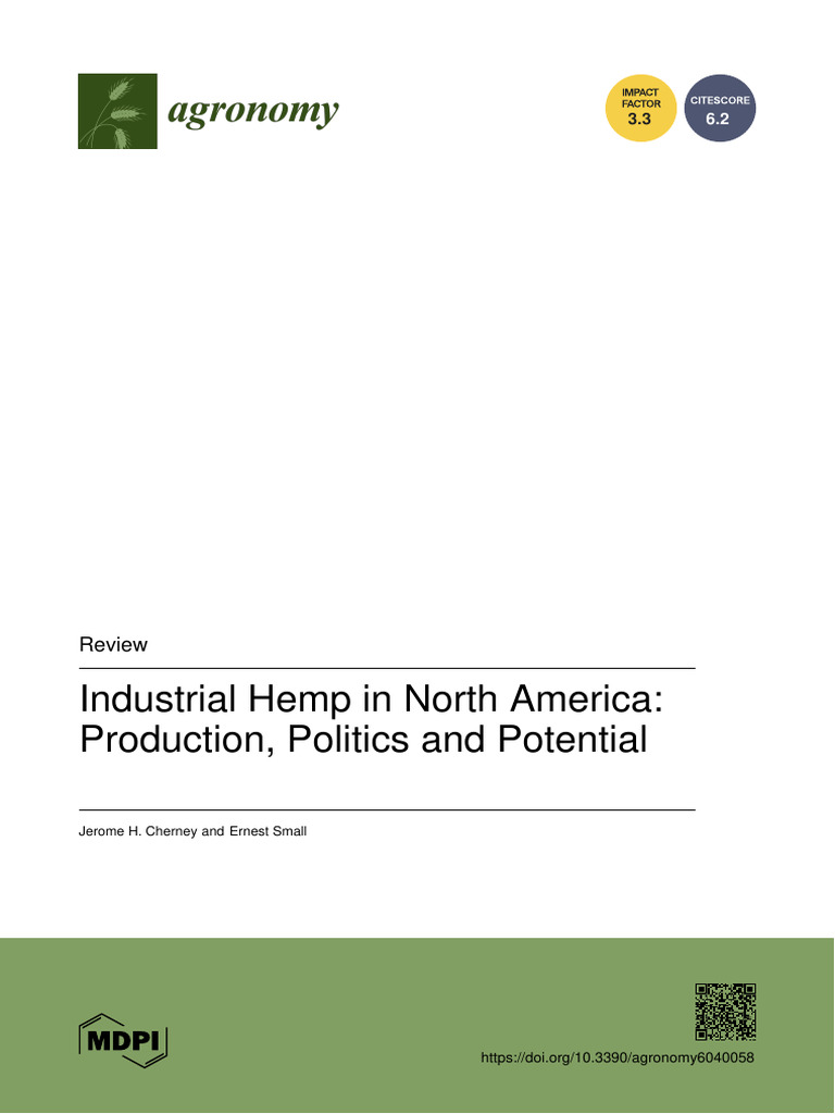 Agronomy 06 00058 With Cover | PDF | Hemp | Cannabis
