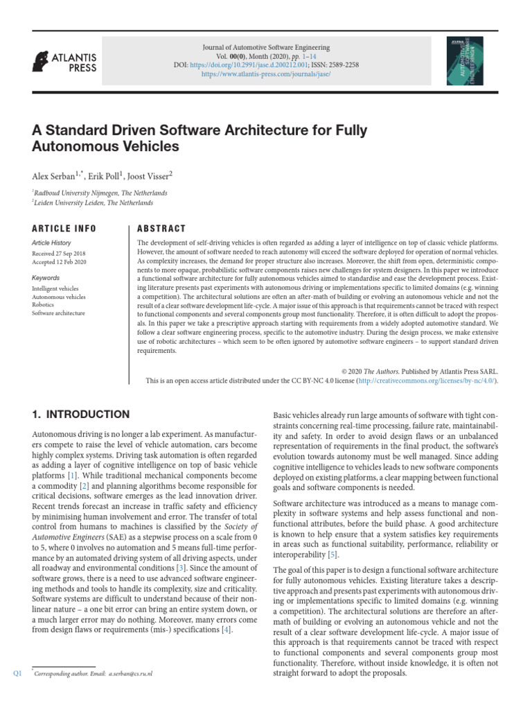 A Standard Driven Software Architecture For Fully | PDF | Information ...